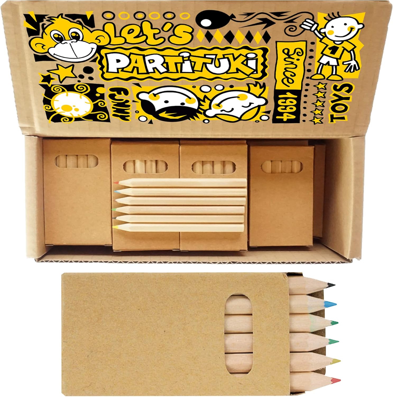 60 Sets of Colouring Pencils for Kids Partituki. Each with 6 Mini ...