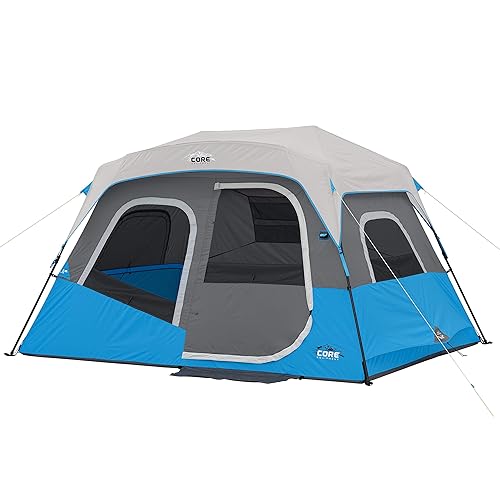 CORE 6 Person Instant Cabin Tent with LED Lights | Large Family Lighted ...