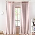 Amazon.com: Vision Home Soft Pink Pinch Pleated Semi Sheer Curtains Textured Linen Blended Light ...