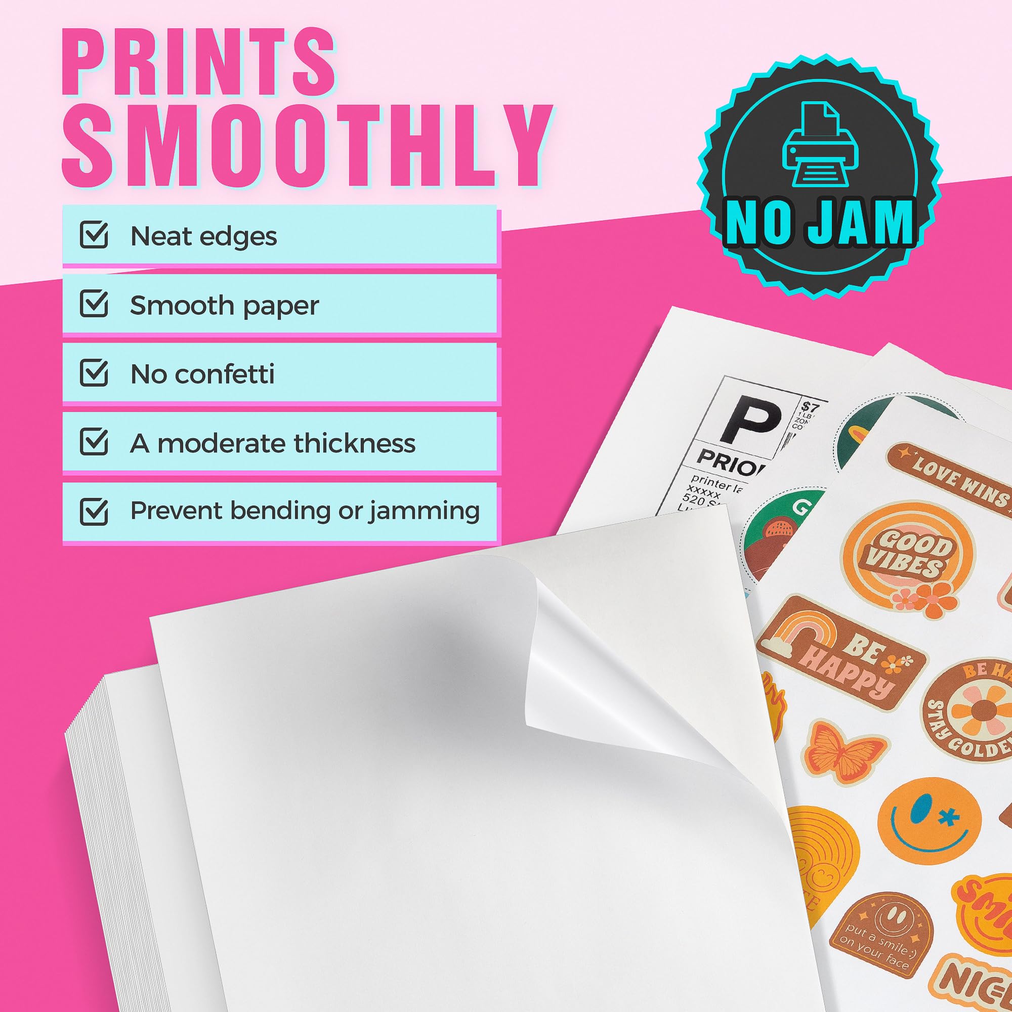 Mua 30 Sheets Full Sheet Label Sticker Paper, 8.5" x 11" White Blank ...