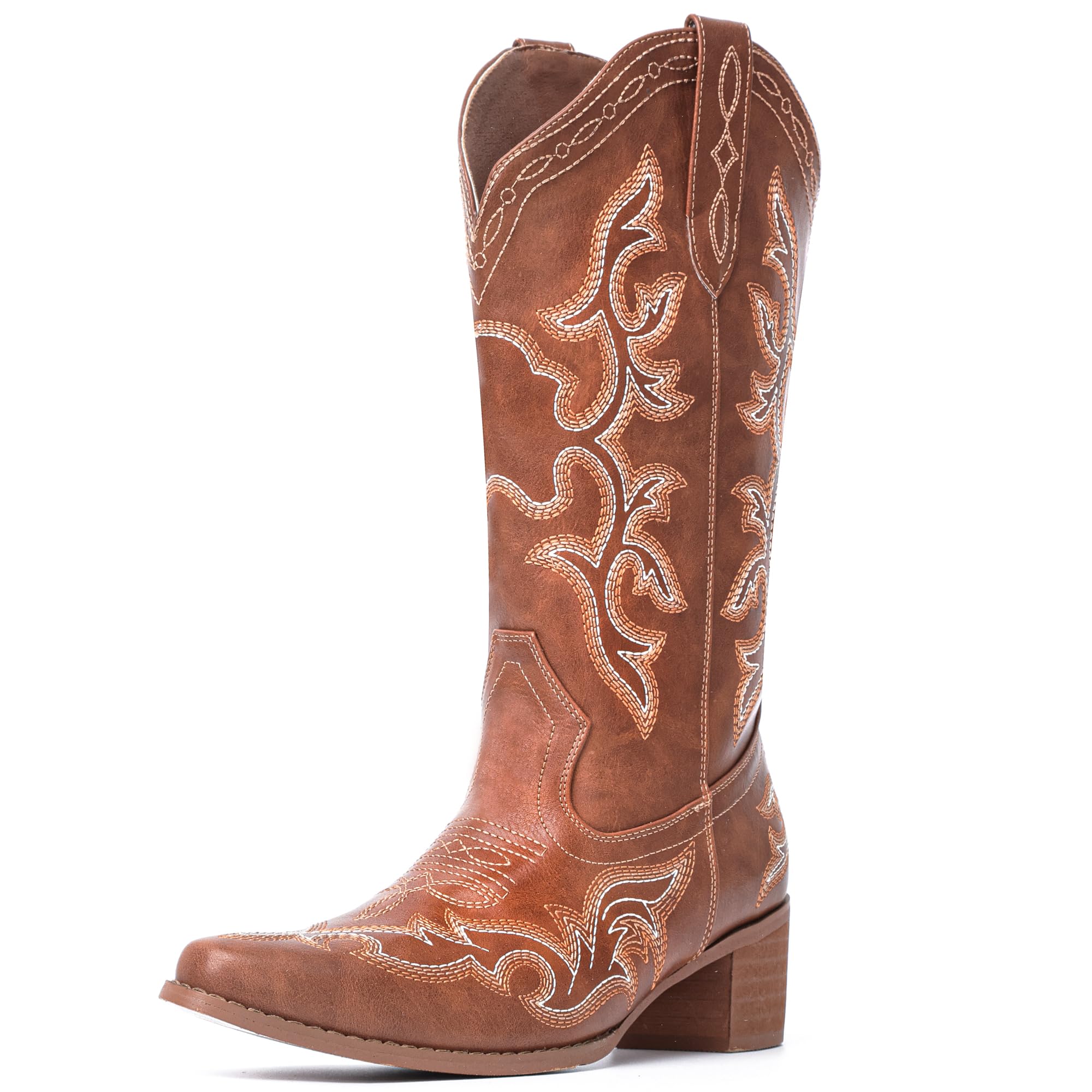 IUV Cowboy Boots For Women Western Cowgirl Classic Fashion Embroidered ...