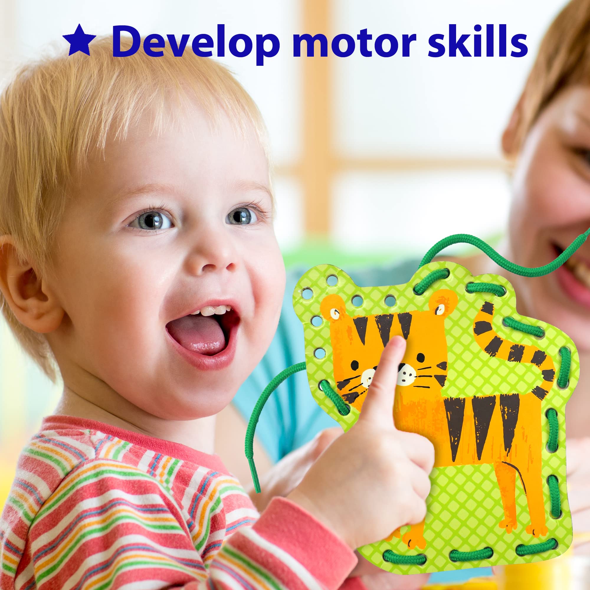 Mua KRAFUN Safari Animal Preschool Arts & Crafts Lacing Kit, 10 Easy ...