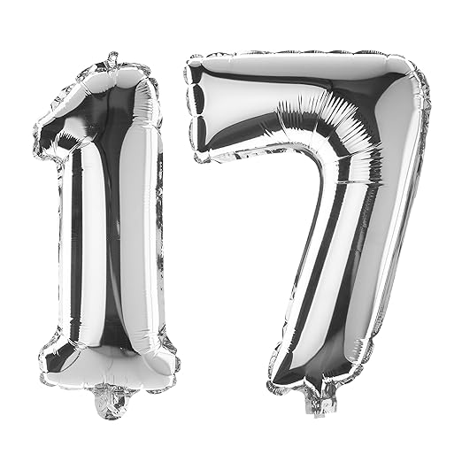 Buy Ella Celebration Non-Floating 17 Number Balloons For 17Th Birthday ...