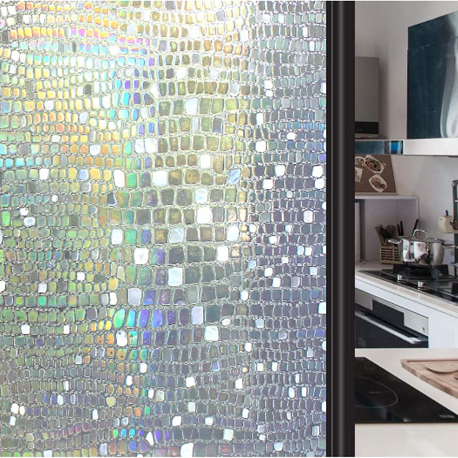 Window Privacy Film, Decorative Glass Removable Sticker, 3D Sun UV ...