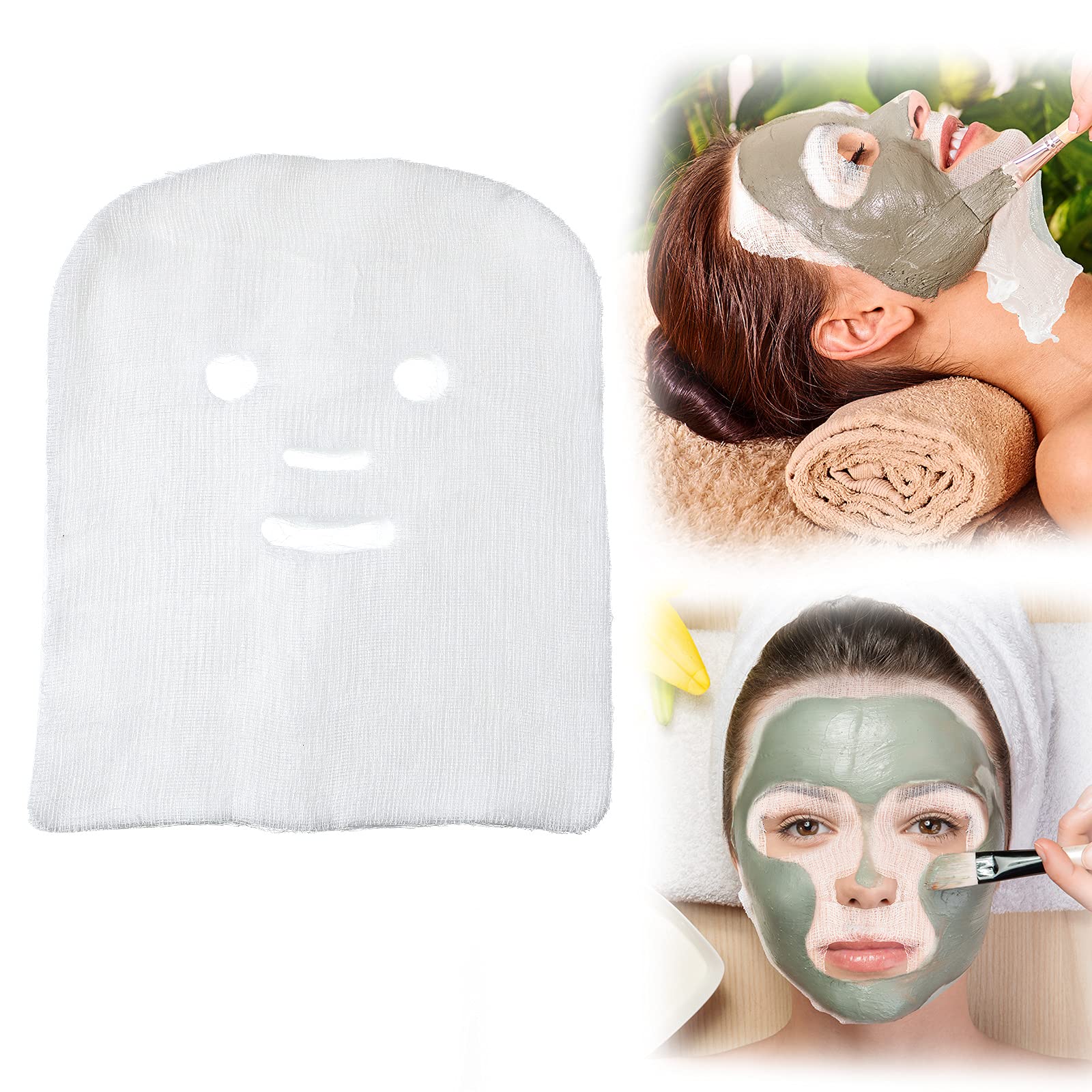 Mua 200 Pieces Pre-cut Gauze Facial Mask White Gauze Mask Skin Fiber ...