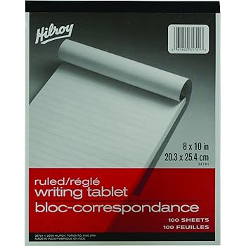 Hilroy Social Stationery Writing Tablet, Plain/Unruled, 6 X 9-Inch, 100 ...
