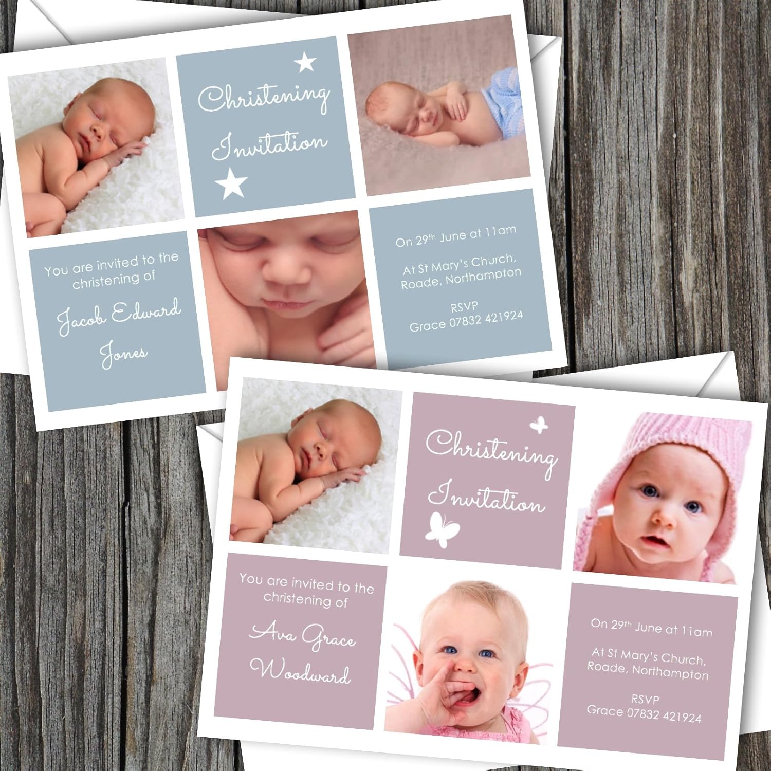 10 Personalised Christening Invitation Photo Cards FREE UK DELIVERY 10-personalised-christening-invitation-photo-cards-free-uk-delivery