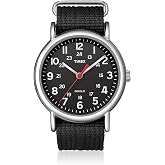 Amazon.com: Timex Unisex TWC027600 Weekender 38mm Cream/Black Nylon ...