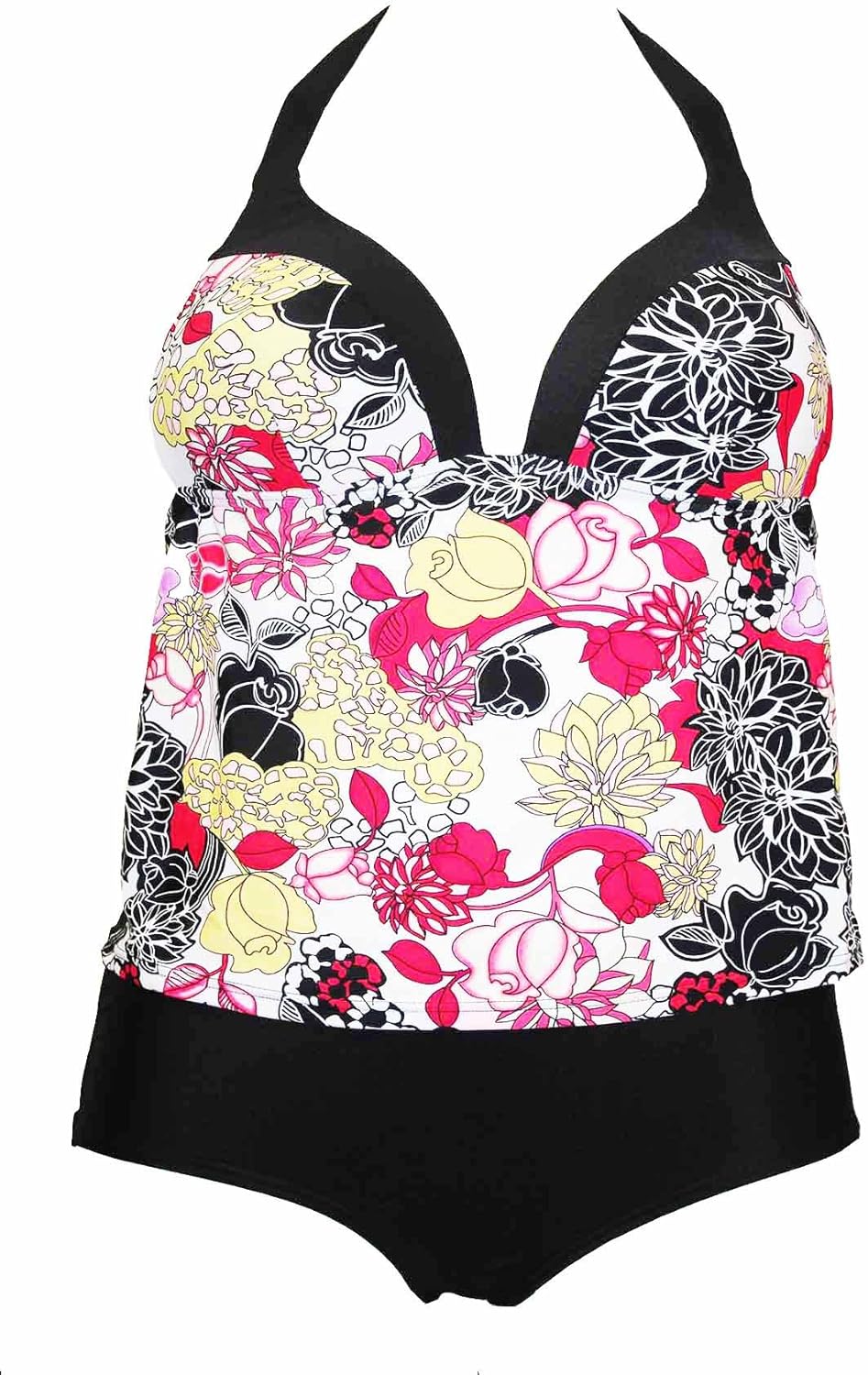Tamari Beachwear Swimwear Flower Print Padded Tankini Set for Women, UK ...