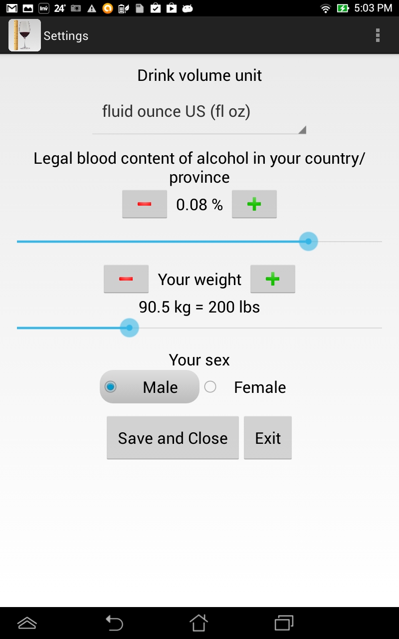 Blood Alcohol Content Calculator and Tracker:Amazon.com:Appstore for ...