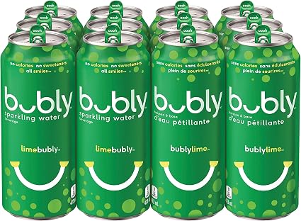 Bubly Lime Sparkling Water, 473 Ml Cans, 12 Pack, Lime, 473 milliliters ...