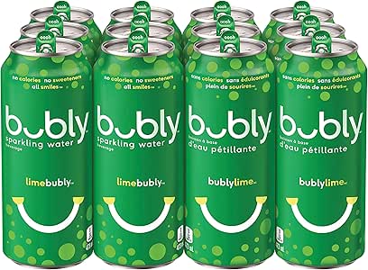 Bubly Lime Sparkling Water, 473 Ml Cans, 12 Pack, Lime, 473 milliliters ...
