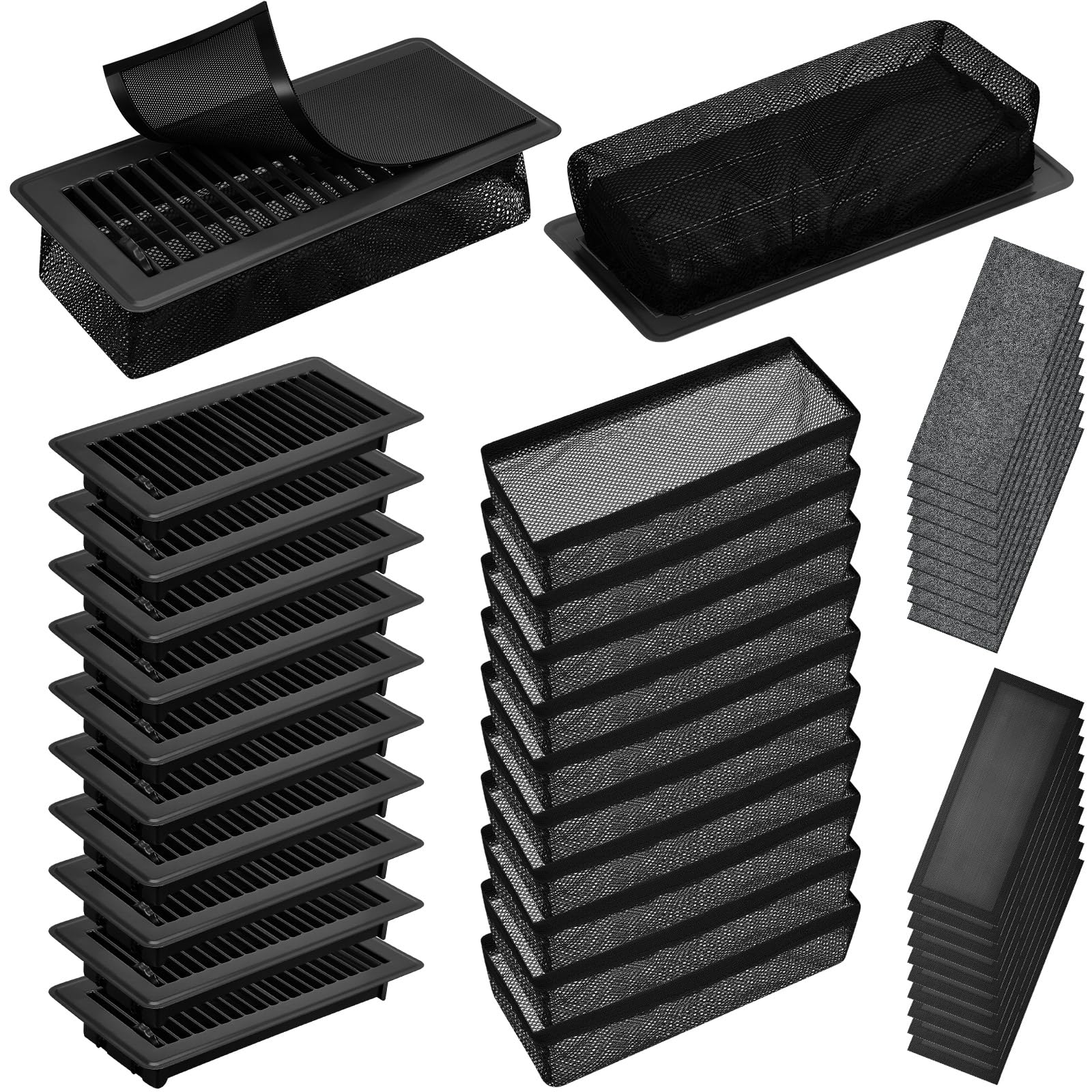 Zonon 40 Pcs 4" x 10" Floor Register Set Include Metal Vent Covers for ...