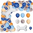 Amazon.com: 117Pack Bluey Theme Party Balloon Garland Kit, Blue and Orange Blush Dog Paw Balloon ...