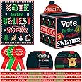 Amazon.com: 68pcs Christmas Ugly Sweater Party Voting Cards Sets ...