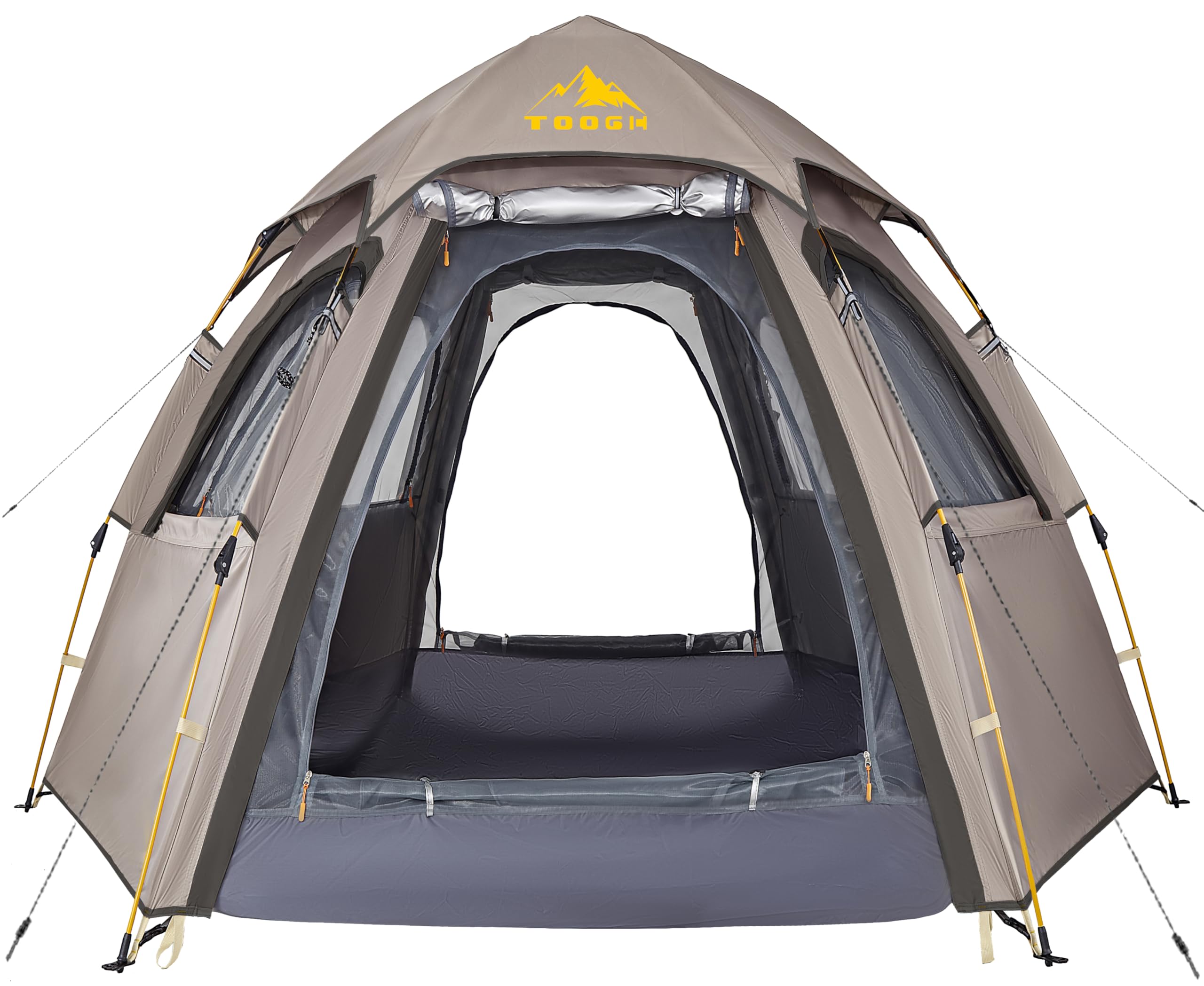Toogh Camping Tent with Instant Setup, 2/3 Person Weatherproof Tent ...