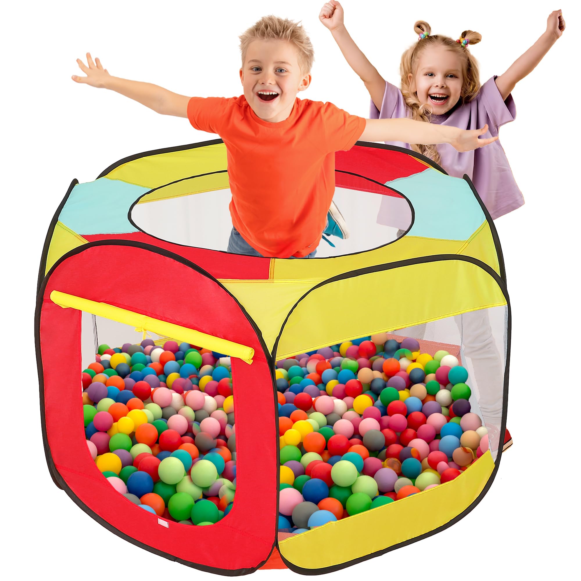 LimitlessFunN Hexagon Pop Up Kids Ball Pit, Foldable Play Ball Pool ...