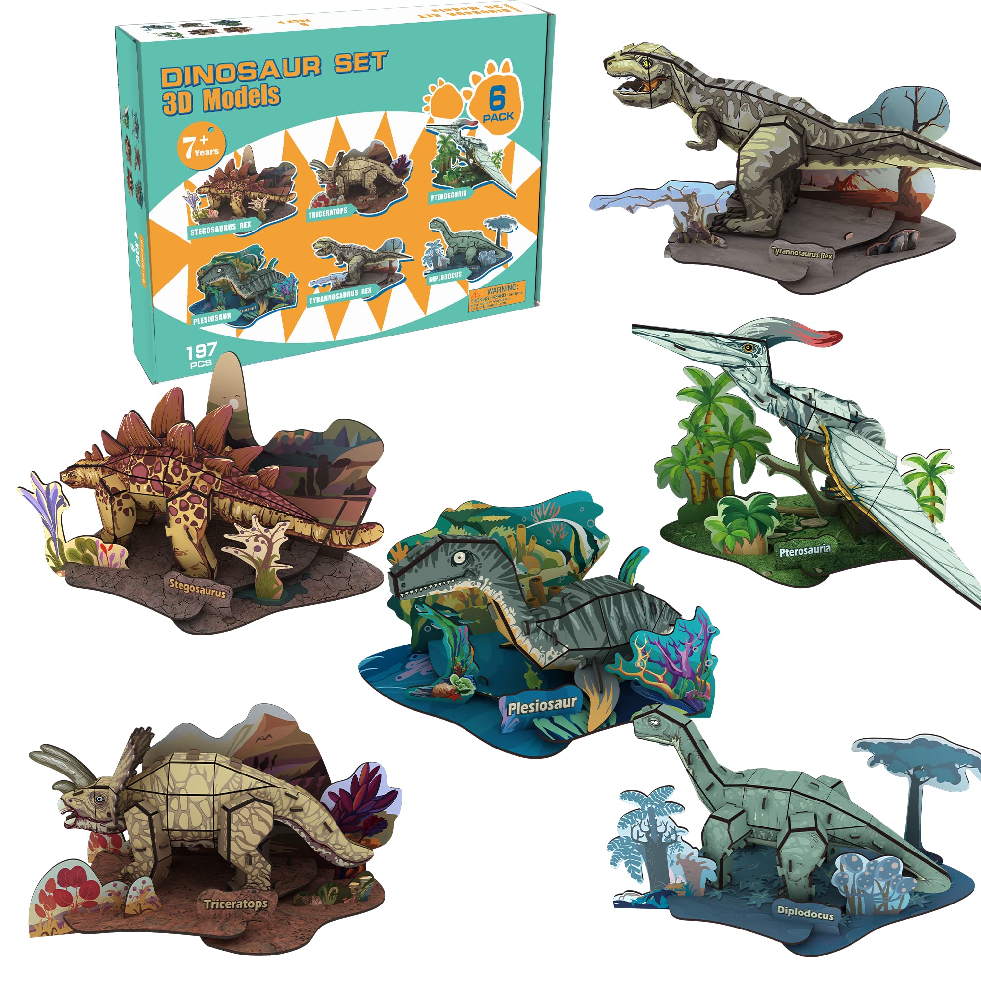 Mua 3D Dinosaur Puzzles Set, 6 Pack Stegosaurus, Tyrannosaurus Rex ...