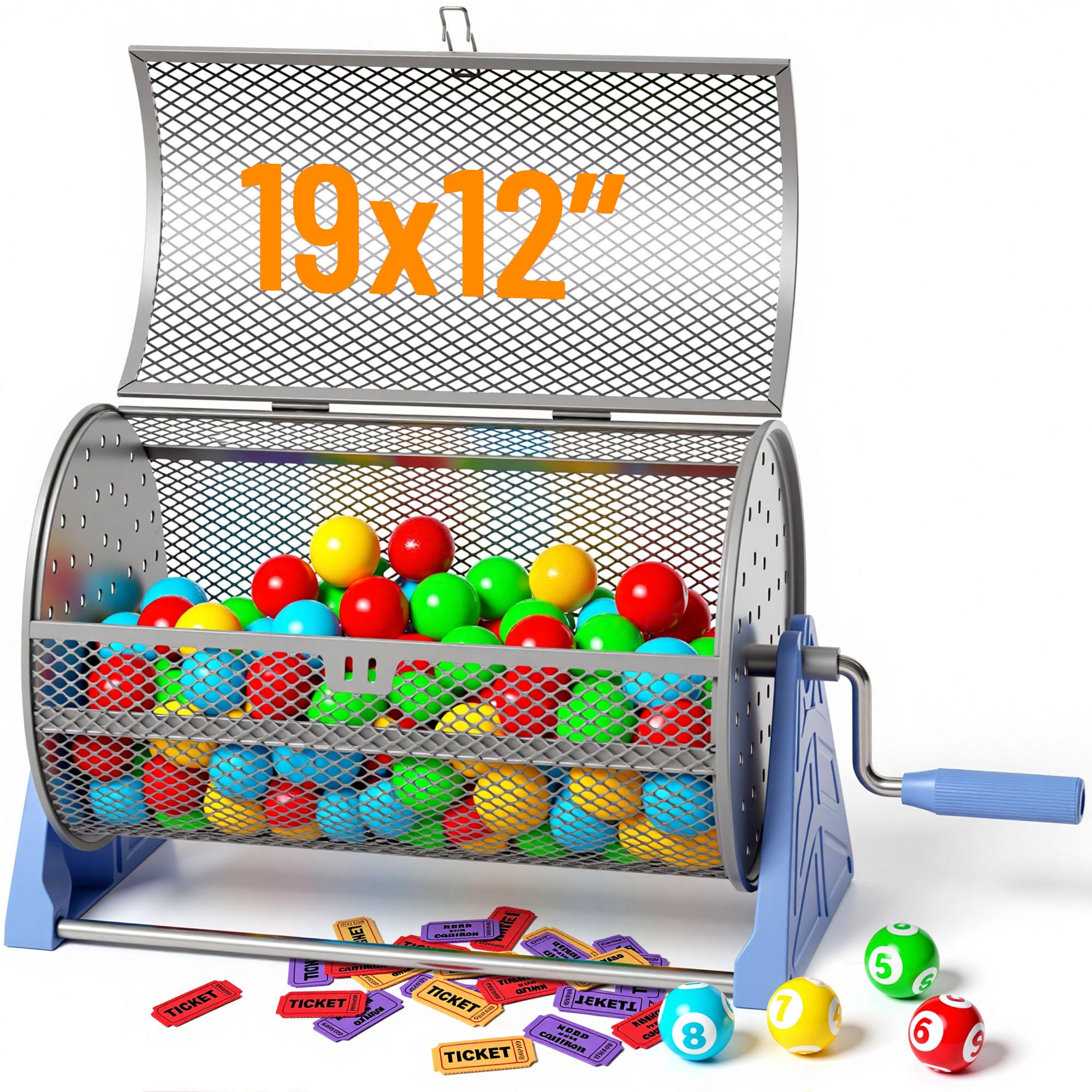 Raffle Drum, 19×12-Inch Raffle Ticket Spinner with Detachable Tripod ...