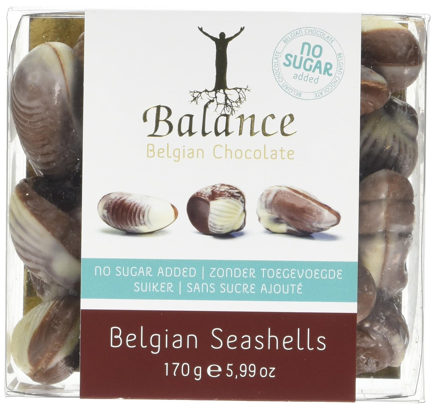 Balance No Added Sugar Milk Praline Filled Belgian Chocolate Sea Shells ...