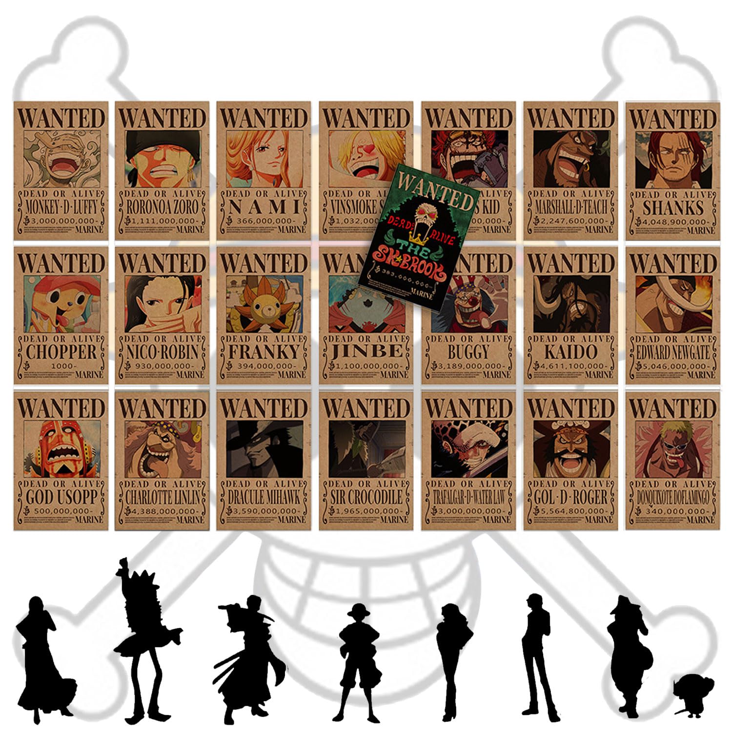 Mua One Piece Wanted Bounty Poster, 22 pcs One Piece Retro Poster, One ...