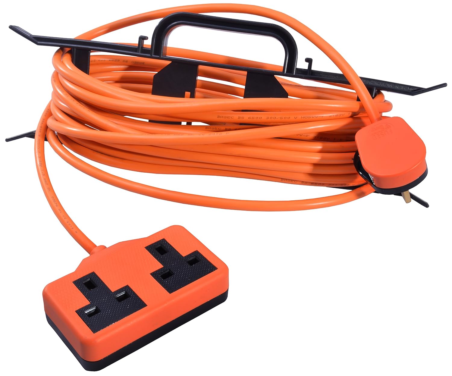 10m 13 AMP Plug to 2 Gang Rubberised Socket Orange: Amazon.co.uk ...