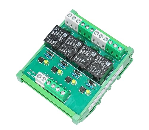 4 Channel Relay Module 1 SPDT DIN Rail Mount 24V DC/AC Interface Relay ...