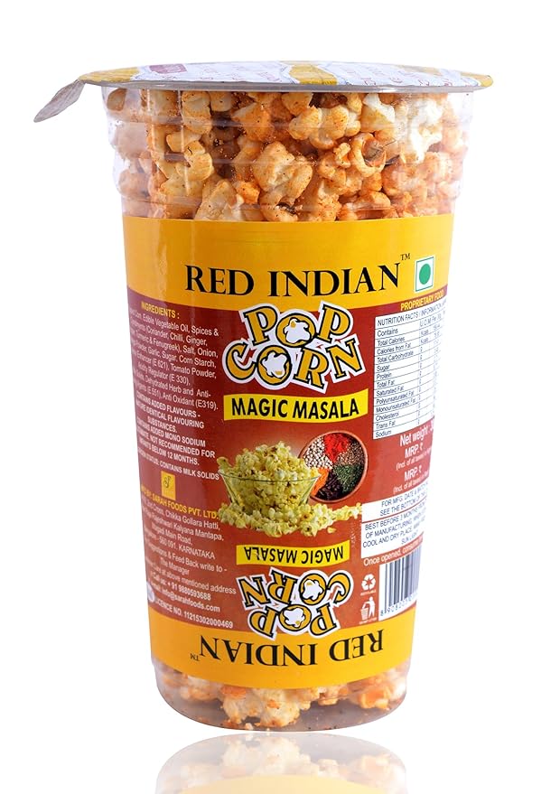 Red Indian Magic Masala Popcorn, 180 g, Pack of 6: Amazon.in: Grocery ...
