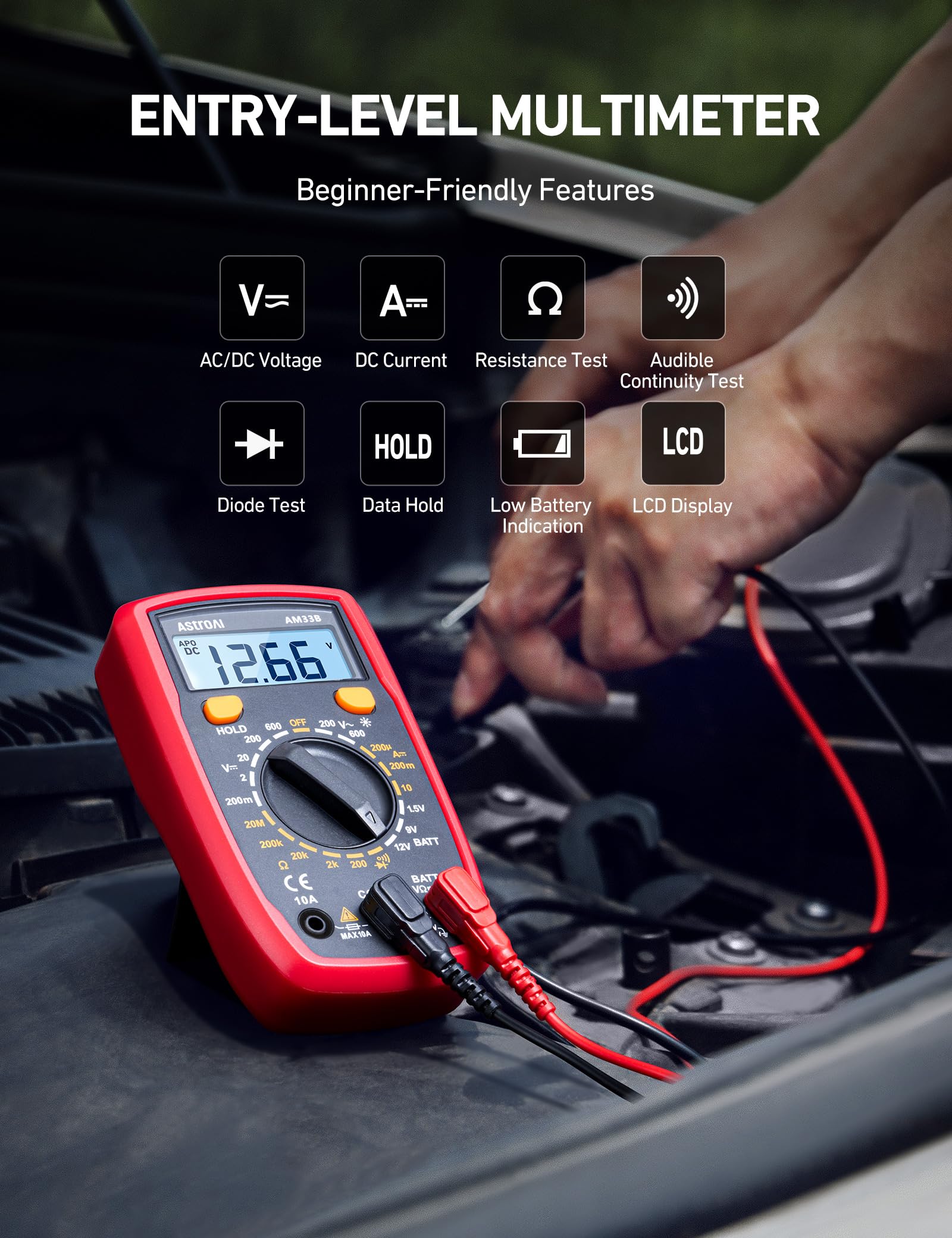 Mua Digital Multimeter Tester 2000 Counts with DC AC Voltmeter and Ohm ...