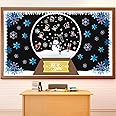 Amazon.com: Winter Snowman Bulletin Board Decorations Set Snowflake ...