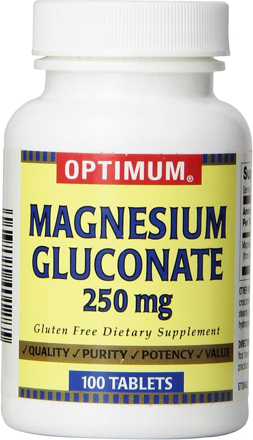 Amazon.com: Optimum Magnesium Gluconate Tablets, 250 Mg, 100 Count ...
