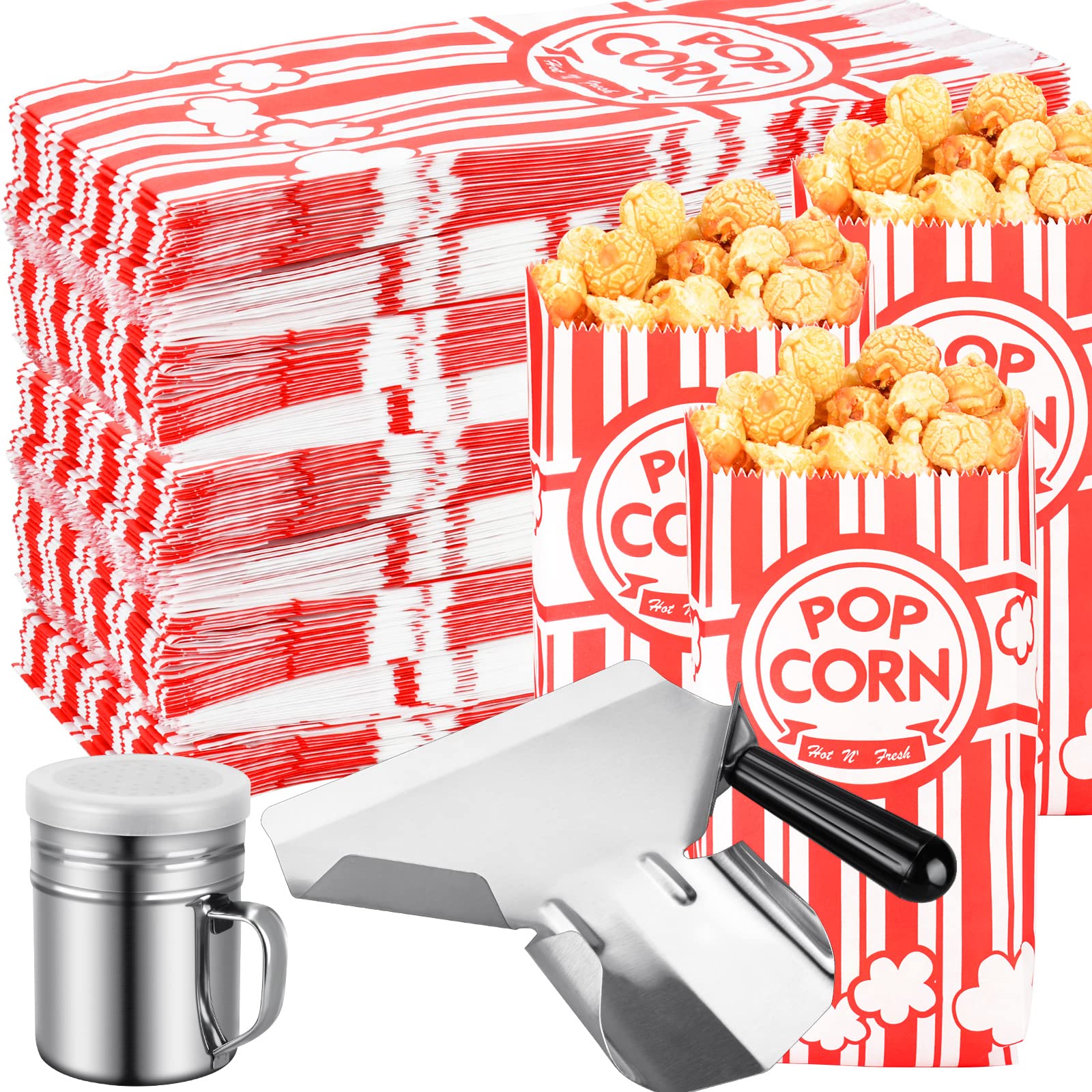 Essenya 202 Pcs Popcorn Bags with Popcorn Scoop and Salt Shaker,1 oz ...