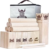 Amazon.com: ropoda Kubb Game Premium Set - Game Set for Yard/Outdoor/Lawn/Beach - Pinewood ...