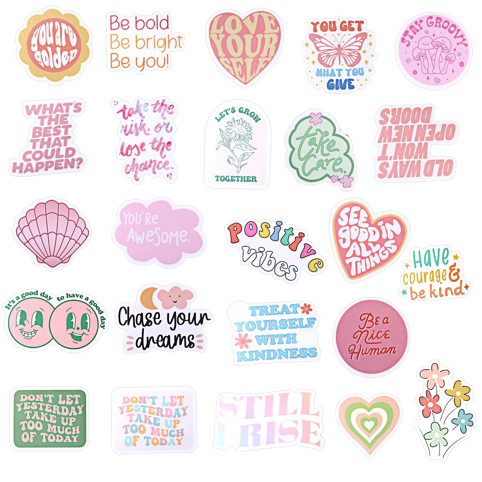 Mua Pack of 100 Danish Pastel Stickers Colourful Cute Aesthetic ...