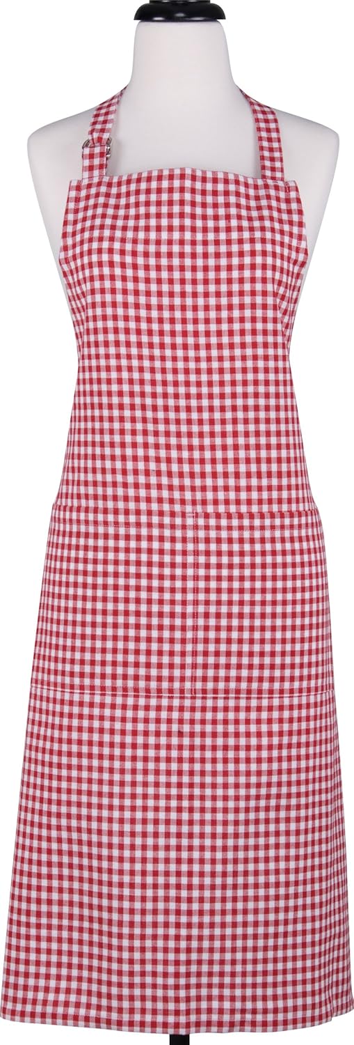 HIC Red Gingham Apron: Amazon.co.uk: Kitchen & Home