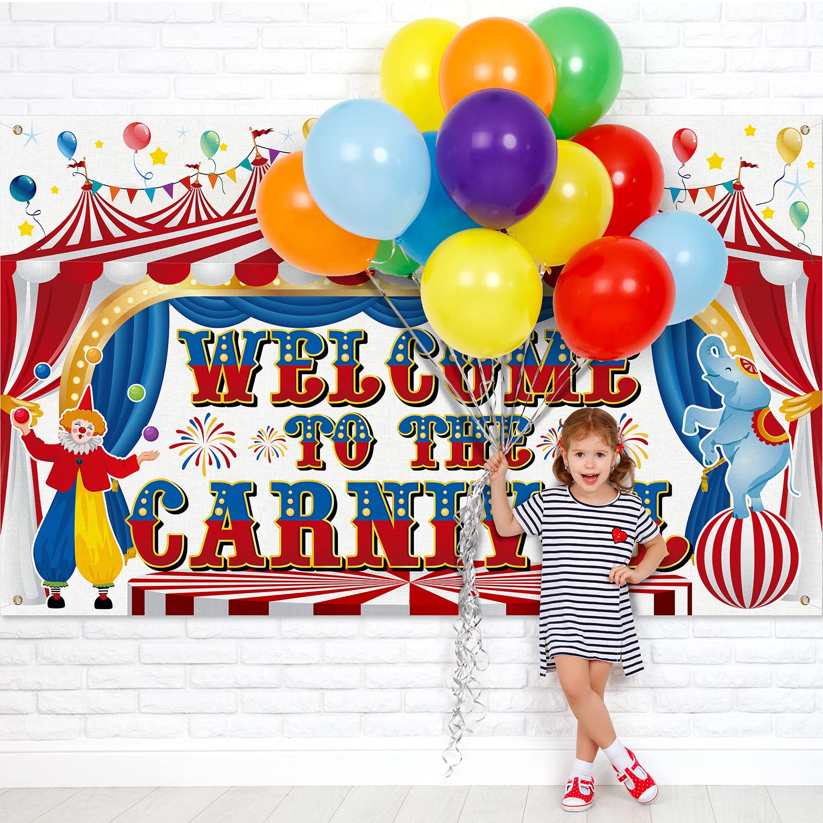 Mua Large Circus Carnival Backdrop 71 x 43 Inch Welcome to the Carnival ...