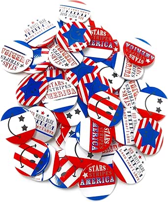 Amazon.com: 100 Bulk 2" Patriotic Buttons - 4th of July Parade or ...