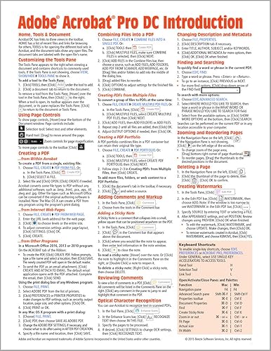 Adobe Acrobat Pro DC Introduction Quick Reference Guide (Cheat Sheet of Instructions, Tips ...