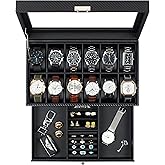 Amazon.com: GUKA Watch Box, 12 Slot Watch Case, Watch Cases for men ...