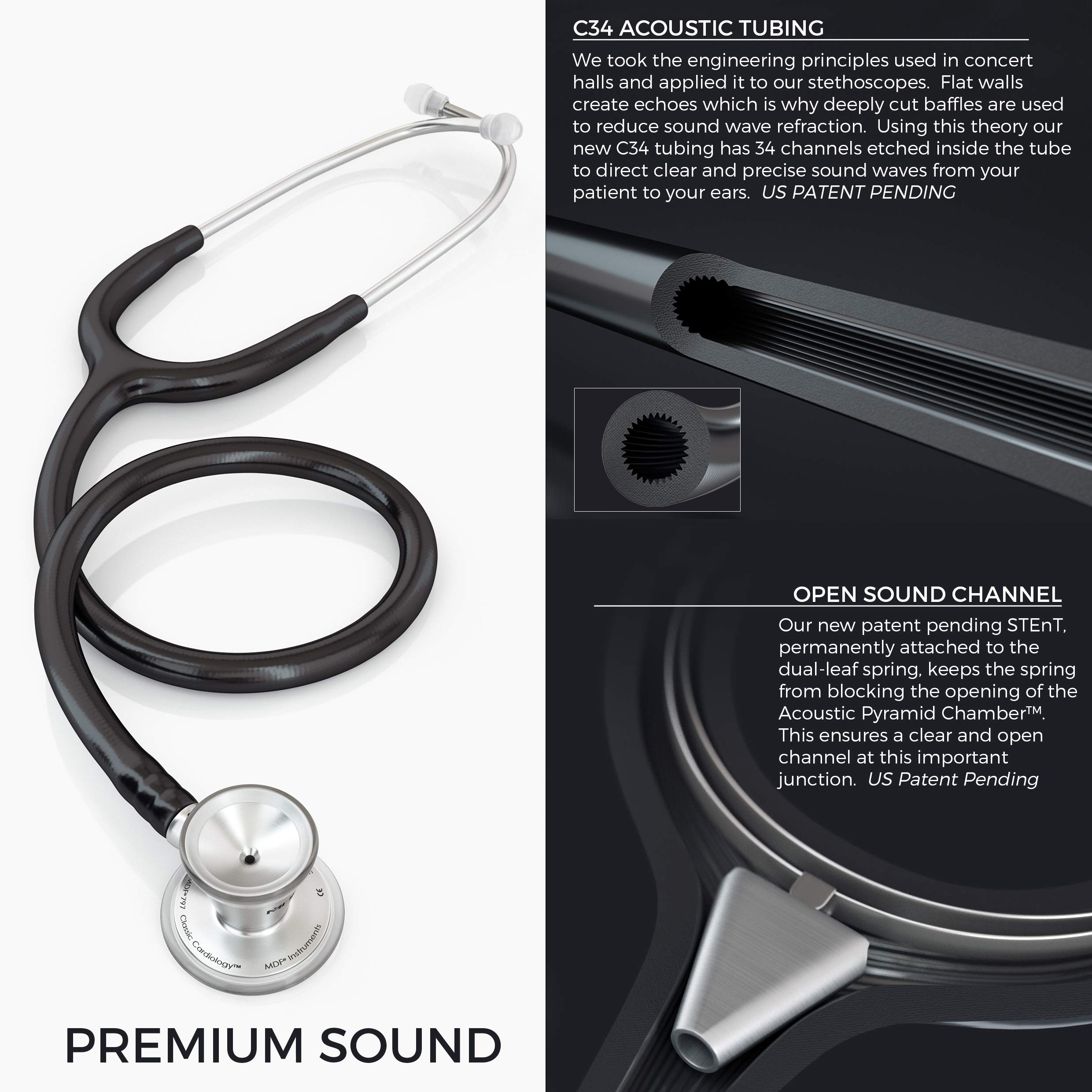 MDF Rose Gold ProCardial Cardiology Stethoscope + MDF Stethoscope Hard ...