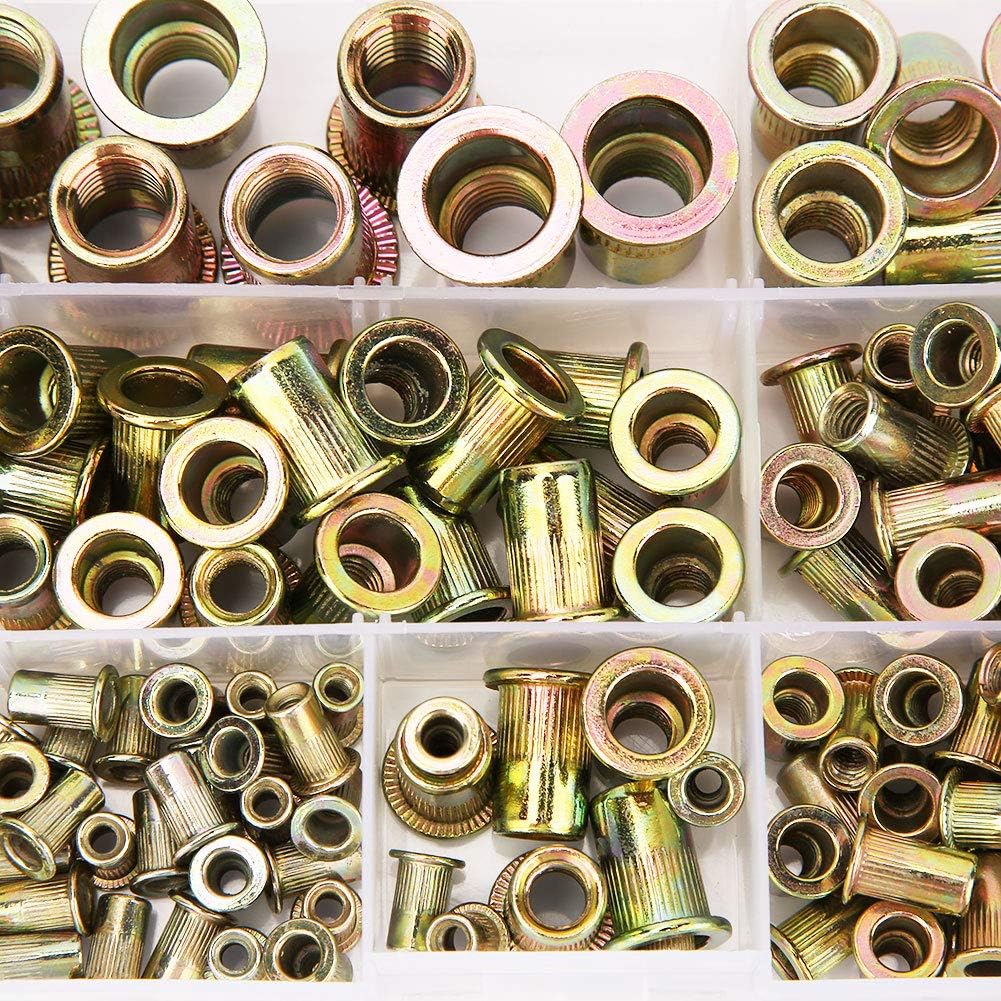 Dadi Inserto filettato a testa piatta in acciaio al carbonio zincato ...