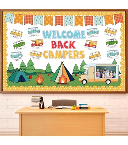 Back To School Bulletin Board 60 Pieces Woodland Tents Cut-Outs Camping ...