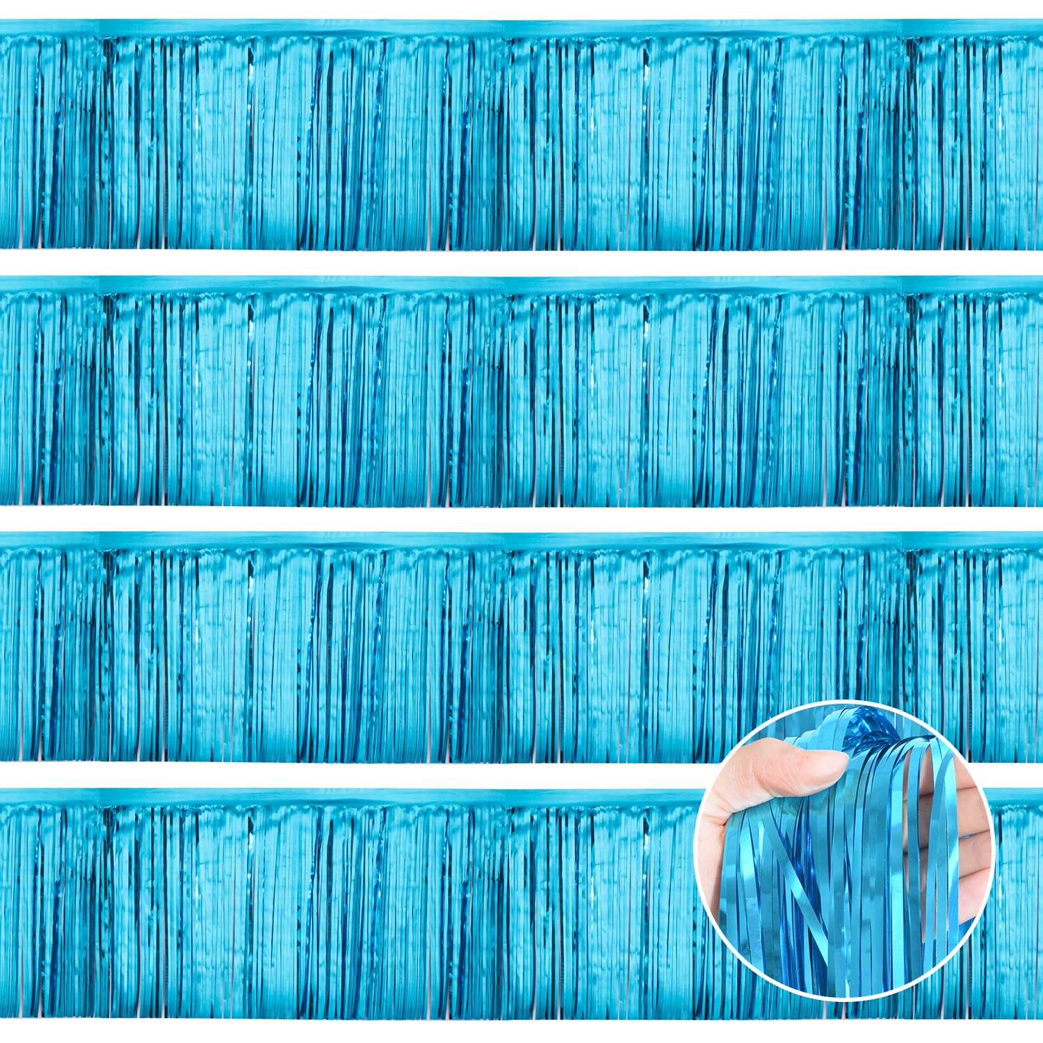 YUKL Light Blue Birthday Decorations Tinsel Garland Parade Float ...