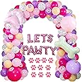 Amazon.com: Dog Paw Balloon Arch Garland, Pink Purple Paw Print Balloons with Paw Bone Foil ...