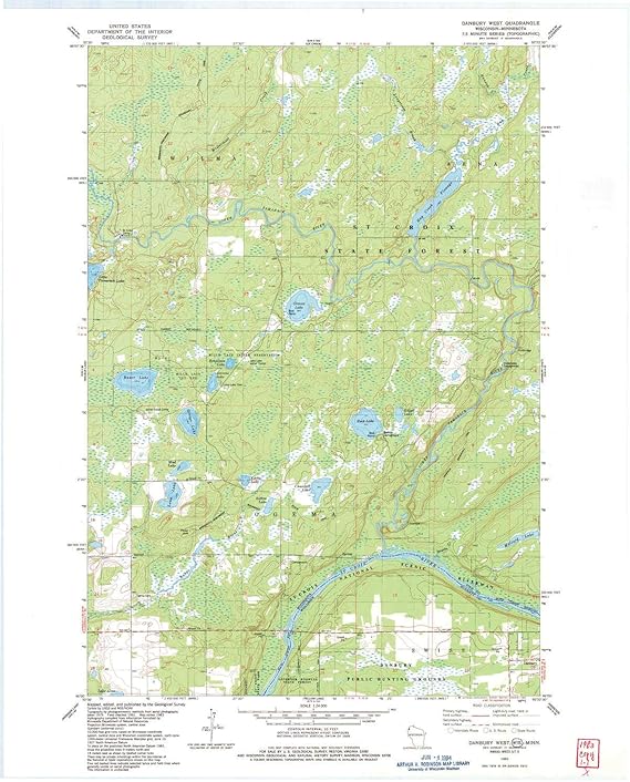 Amazon.com : YellowMaps Danbury West WI topo map, 1:24000 Scale, 7.5 X ...