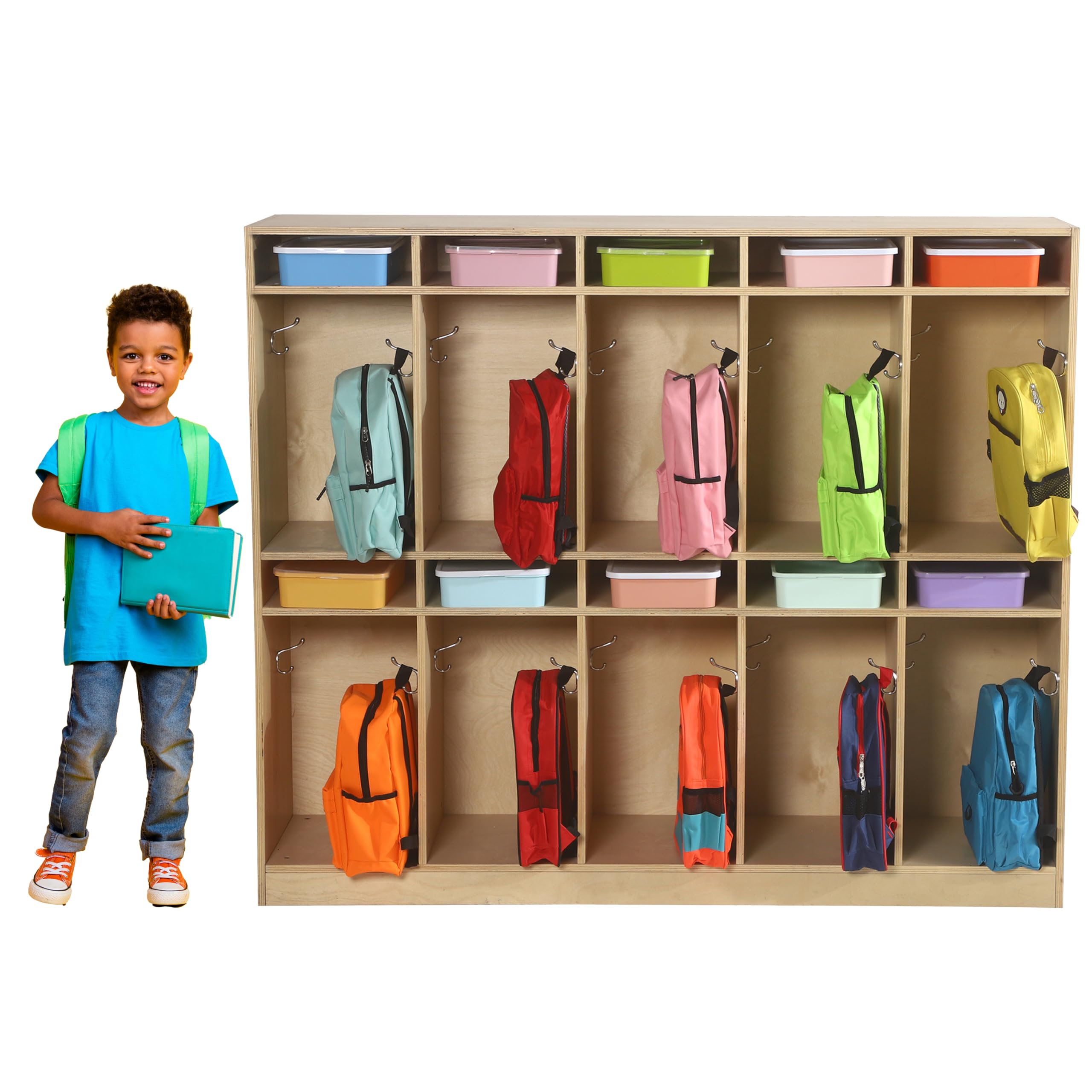 Upper Midland Products 10 Section Cubbies for Classroom - Wooden ...