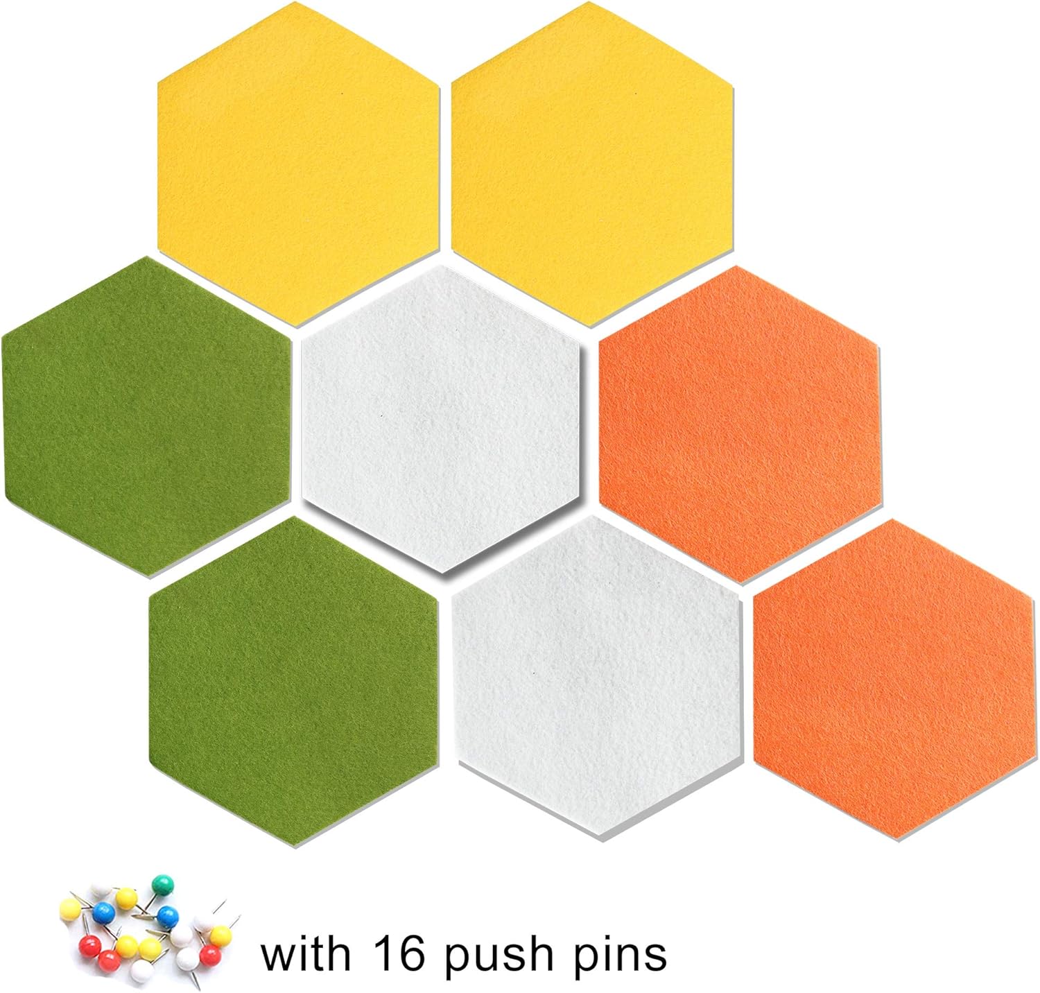 HyFanStr Coloured Hexagon Felt Board Bulletin Board, Memo Display Board ...