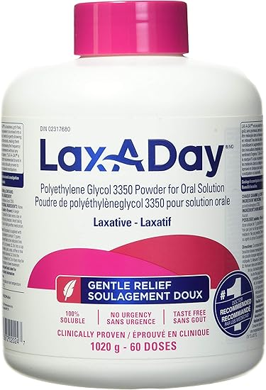 Lax-a-day PEG 3350 Laxative 1020 g, 60 doses: Amazon.ca: Health ...