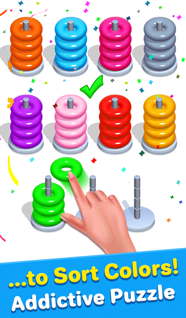 Color Hoop Stack - Sort it Puzzle - Sorting Color:Amazon.com:Appstore ...