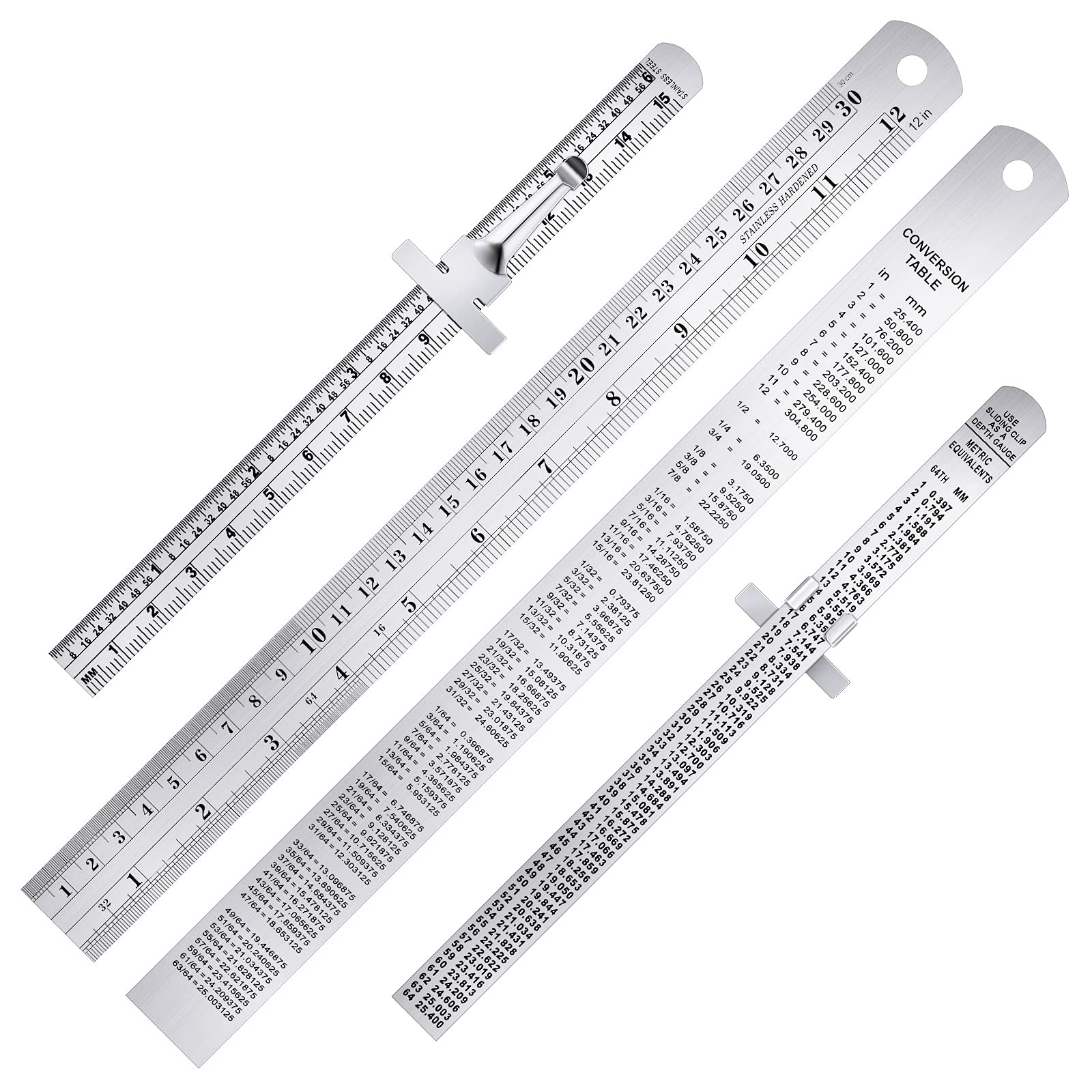 Mua TOODOO 4 Pcs Pocket Ruler 6 Inch and 12 Inch Metal Rulers with Inch ...